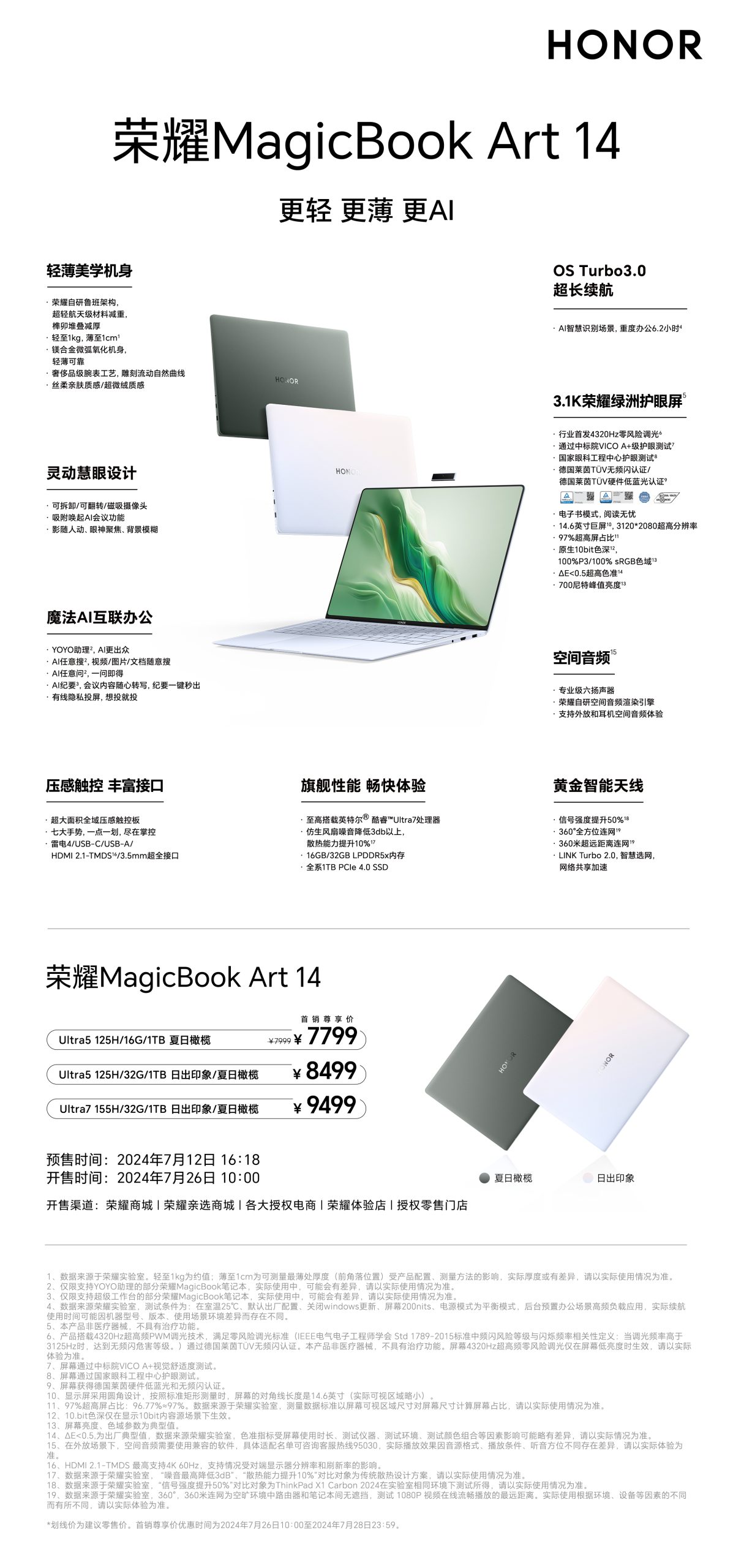 HONOR Unveils the Ultra-Thin MagicBook Art 14 with Industry-Leading ...